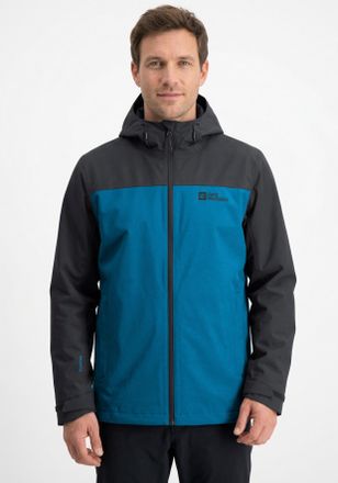 Jack Wolfskin 3-in-1-Funktionsjacke JACK WOLFSKIN TAUBENBERG 3IN1 JKT M, Herren, Gr. S, blau (aurora blau), Obermaterial: 100% Polyester, normal, hoch geschlossener