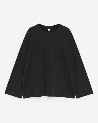 Arket Lockeres Langarmshirt -Schwarz