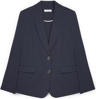 Fiorella Rubino Femme, Vestes, Bleu, Taille: 46 FR Blazer Ajust&eacute; en Tissu Stretch