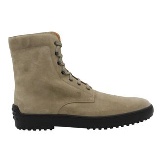 Tod's Tods Stiefel - High-Top Beige Suede Boots - Gr. 7 - in Braun - f&uuml;r Damen