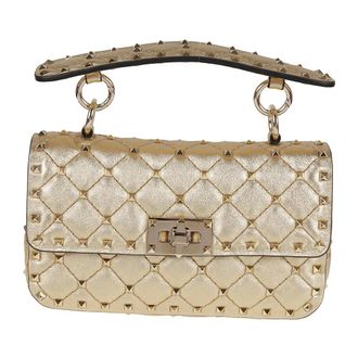 Valentino Garavani Femme, Sacs, Beige, Taille: ONE Size Clous dorés Motif diamant Sac bandoulière