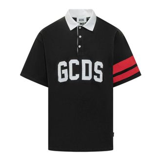 GCDS Logo Striped Polo Shirt - - Tops - Herren - Schwarzk - XS