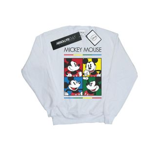 Disney Mickey Mouse Square Colour Sweatshirt f&uuml;r Damen (Wei&szlig;)