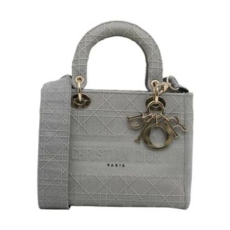 Dior Pre-owned Caro Mini Bag Grau gepr&auml;gtes Canvas - - Pre-owned - Damen - Grau - ONE SIZE