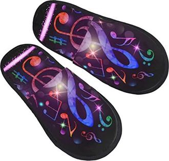 Generic Pantoufles Note De Musique Violette Color&eacute;e Chaud Pantoufles DH&ocirc;tel Antid&eacute;rapant Chaussons DInt&eacute;rieur Pour Int&eacute;rieur Invit&eacute; Camping L