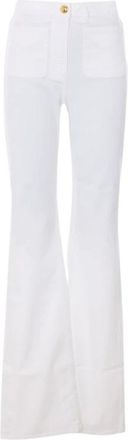 Elisabetta Franchi Femme, Jeans, Blanc, Taille: W29 Jean &Eacute;vas&eacute; avec Petites Poches