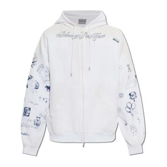 Balenciaga Herren, Sweatshirts & Hoodies, Wei&szlig;, 2XLGr&ouml;&szlig;e