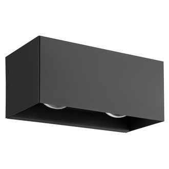 Eglo LED Au&szlig;enleuchte Lesmo, Wandleuchte au&szlig;en mit Up und Down Beleuchtung, Wand Au&szlig;enbeleuchtung aus Aluminium in Schwarz, Au&szlig;enlampe warmwei&szlig;, IP44