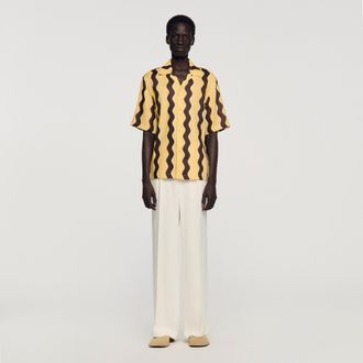 Sandro Chemise en lin &agrave; imprim&eacute;
