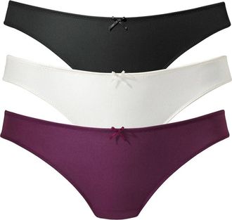 Petite Fleur Damen String atmungsaktiv, Jacquardspitze hinten