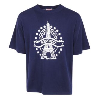 Kenzo Eiffelturm-Design T-Shirt - - Tops - Herren - Blau - M