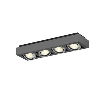 Arcchio Plafonnier Ronka &agrave; intensit&eacute; variable (Moderne) en Noir Aluminium e. a. pour Salon & Salle manger (&agrave; 4 lampes, GU10) Luminaire Lampe Plafond Eclerage 