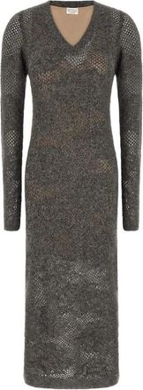 Brunello Cucinelli Blumen-Spitzen-Maxikleid - - Dresses - Damen - Grau - M