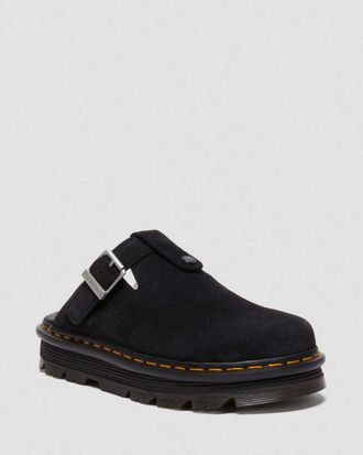 Dr. Martens Zebzag Wildleder Plateau Mules Mit Fleecefutter in Schwarz, Gr&ouml;&szlig;e: 36