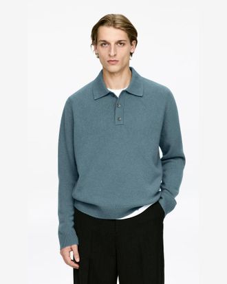 Arket Polopullover Aus Reinem Kaschmir -T&uuml;rkis