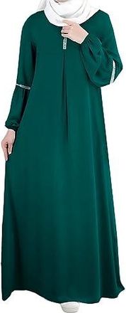 Generic Robe musulmane élégante pour femme - Robe de prière arabe Dubaï Islam - Manches longues - Robe longue Ramadan - Robe de prière décontractée - Jupe lon