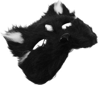 Garneck Halloween Fox Maske Damen Halbgesichts kostüm mit Strassverzierung Flauschig Weiches Material Bequeme Tiermaske für Maskenball Halloween Cosplay und P