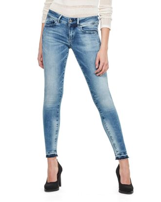 G-Star RAW Damen Lynn Mid Skinny Ripped Edge Ankle Shorts, Blau (Sun Faded Azurite D08616-C296-B471), 26W / 32L