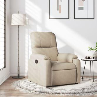 vidaXL Vidaxl - Fauteuil inclinable cr&egrave;me tissu microfibre