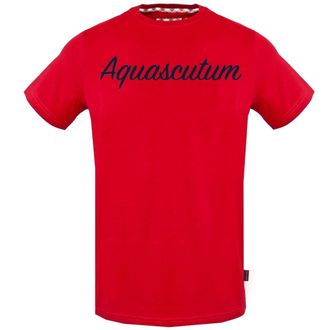 Aquascutum Unterschrift Logo Rotes T-Shirt