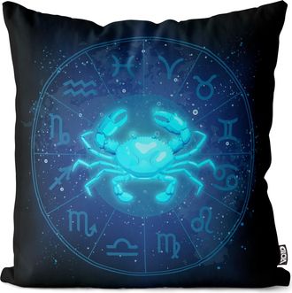 Void Watches Krebs Sternzeichen Astrologie Kissenbezug Kissenhülle Polyester wasserfest Outdoor Indoor, Kissen Größe:40 x 40 cm