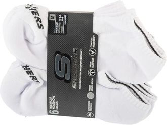 Skechers Lot de 6 paires de chaussettes basses Core S118209-WHT, blanches, UE