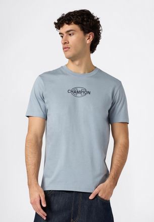 Champion T-Shirt CHAMPION Graphic Crewneck T-Shirt, Herren, Gr. M (48/50), clbl, Obermaterial: 100% Baumwolle, Rundhals, Shirts T-Shirt, sportlicher Stil, aus 