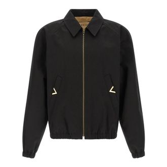 Valentino Garavani Baumwoll-Bomberjacke - - Jackets - Herren - Schwarzk - M