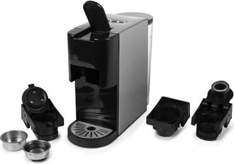 Princess Multikapsel-Kaffeemaschine 4-in-1 - 1450 Watt, Kapsel, Pads, Gemahlenen Kaffee, BPA-Frei, 249450, 01.249450.01.001, Schwarz, Silber