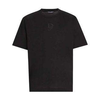 Dolce & Gabbana Homme, Tops, Noir, Taille: XL T-shirt D&eacute;contract&eacute; en Coton Noir