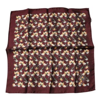 Dolce & Gabbana Homme, Accessoires, Multicolore, Taille: ONE Size Oranges Silk Square Handkerchief Scarf