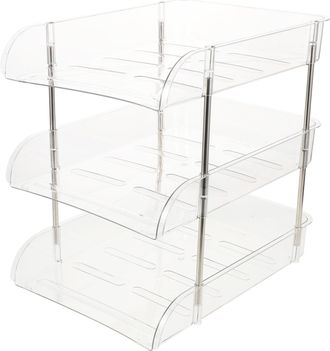 Aboofan Buchablage Schreibtischregal Stapelbar F&uuml;r Dokumente B&uuml;cher Und Schreibwaren Mehrst&ouml;ckige Ablagefach Mit Hoher Tragkraft F&uuml;r B&uuml;ro Und Zuhause