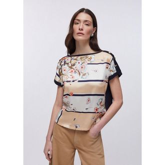 Liu Jo T-shirt avec empi&egrave;cement en serg&eacute; imprim&eacute;