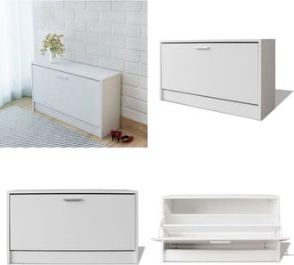 vidaXL Banc &agrave; chaussures 80x24x45 cm Blanc - Meuble Entr&eacute;e - Banc Chaussure - Range Chaussures - Organisateur Chaussures - Rangement Int&eacute;rieur - Home &