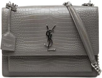 Saint Laurent Pre-owned Cuir sacs-ports-paule - Femme - Pre-owned - Gris - Taille: ONE Size