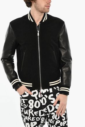Dsquared2 Suede Jacket with Contrast Details Dsquared2