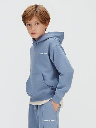 Calvin Klein L&auml;ssiger Logo-hoodie Mit Print - Satin Blue - Jungen - 12