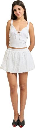 Guess Femme, Jupes, Blanc, Taille: 40 FR Mini-jupe en coton