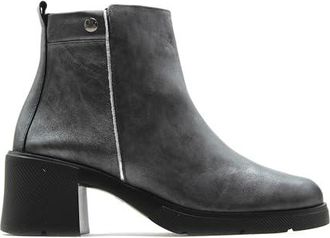 24 Horas 24 HRS - 24 HRS Bottines pour femme en cuir Ossid Anthracite Modèle 26609 avec plateforme et talon large - Cuir, Ossid Anthracite, 36 EU