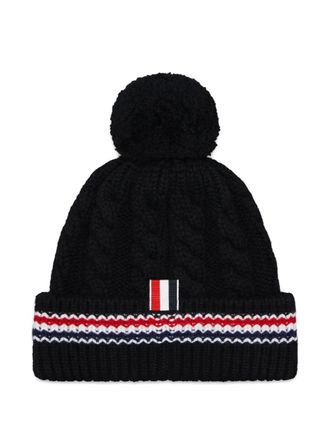 Thom Browne bonnet &agrave; pompon - Noir