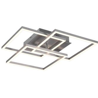 Reality Trio lighting plafonnier &agrave; led 3 carr&Eacute;s r&Eacute;glables avec t&Eacute;l&Eacute;commande multifonction 28w 2700-6000k matt nickel r62883107