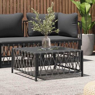 vidaXL Gartentisch Anthrazit 70x70x34 cm Gewebe Vidaxl