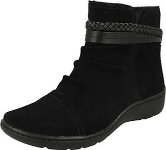 Clarks Bottines tressées pour femme Cora Braidboot, Noir, 38 EU