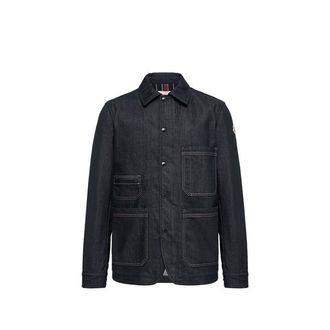 Moncler Surchemise Haderu en denim de coton m&eacute;lang&eacute;