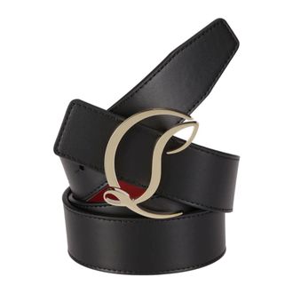 Christian Louboutin Femme, Accessoires, Noir, Taille: 75 CM Ceinture Logo avec Style CL