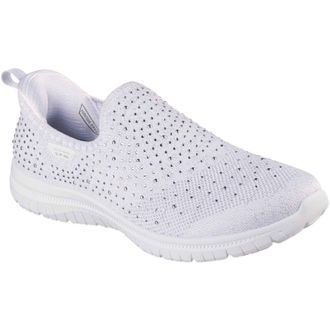 Skechers Virtue Icon Textil Damen Wei&szlig;/Silber Standard Sneakers
