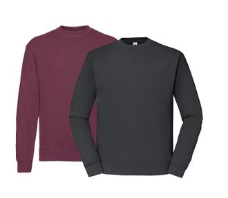 Fruit Of The Loom Herren 62-202-0 Set-IN Sweatshirts 1er/2er - 1x Burgund, 1x Graphit & 1x HLKauf Block - Gr&ouml;&szlig;e: XXL