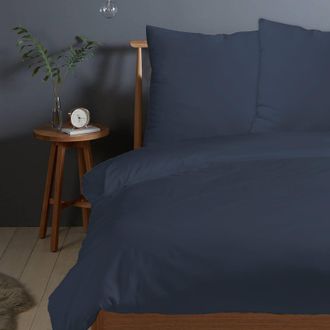 Pizuna Dunkel Blau Bettw&auml;sche 200x200 mit Deutscher Bettbezug, 2 Kissenbezug 80x80, 400 Fadenzahl Langstapel Bettbezug 200x200 Baumwolle, Satin 100% Baumwoll