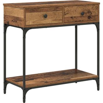 vidaXL Vidaxl - Konsolentisch mit Regal Altholz 75 x 34.5 x 75 cm Holzwerkstoff