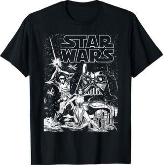 Star Wars Luke Leia Vader Retro Classic Comic Art T-Shirt